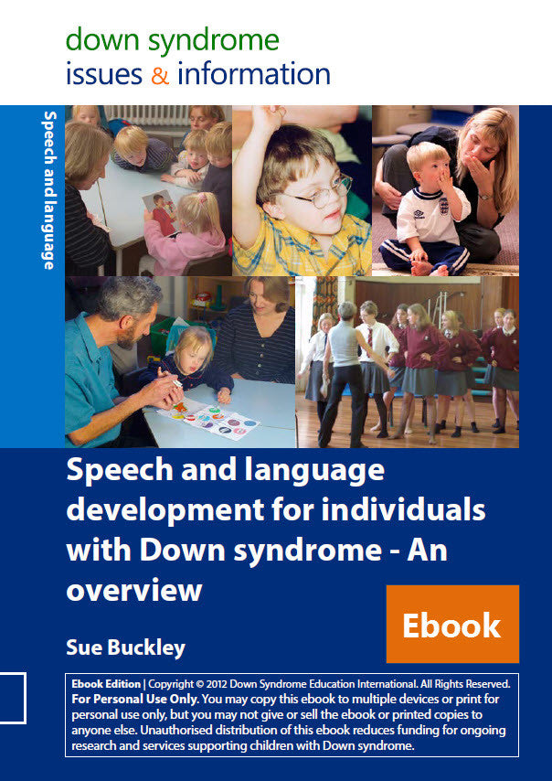 Speech and Language Development for Individuals with Down Syndrome - A ...
